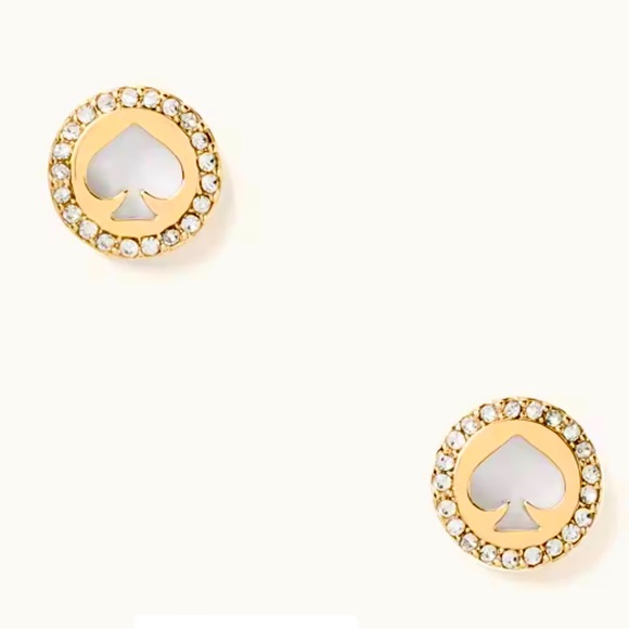 kate spade | Jewelry | Kate Spade Spot The Spade Pave Halo Spade Studs ...